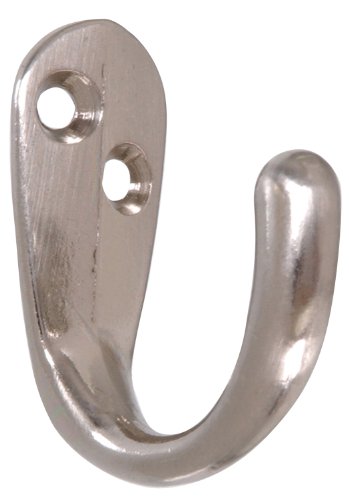 The Hillman Group 592602 Clothes Hook Satin Nickel 2-Pack