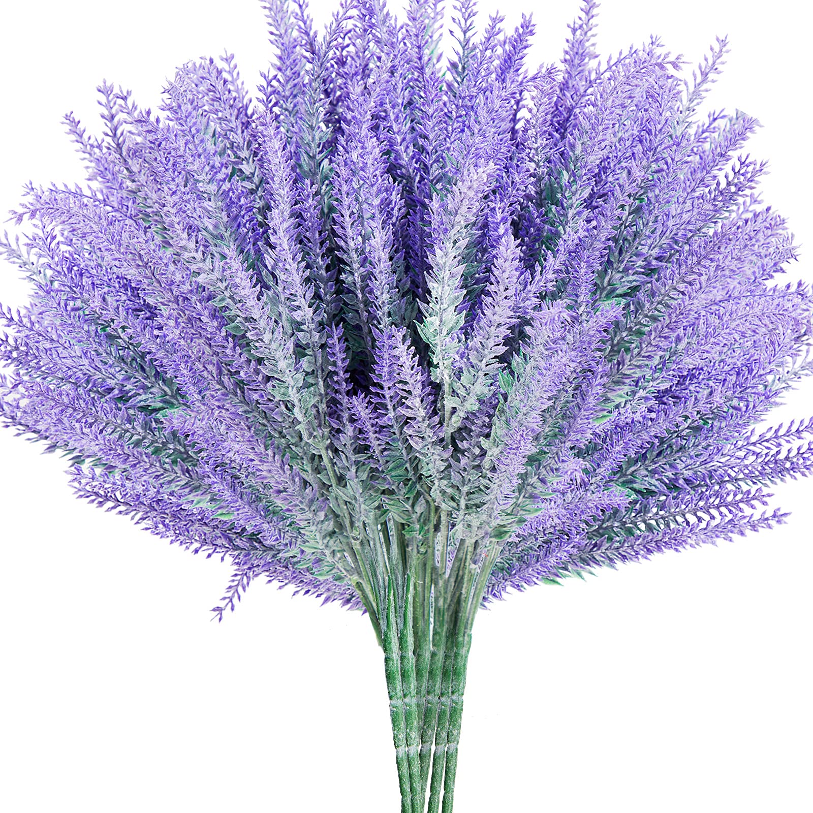 WILLBOND 12 Pieces Artificial Lavender Plants Lifelike Faux Silk Flowers for Weddings Home Garden Decoration Indoor Outdoor DIY Floral Arrangements