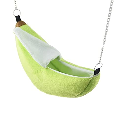 Pet Hamster Banana Hammock Swing Squirrel Parrot Hanging Bed House Cage Nest Toy (Green)