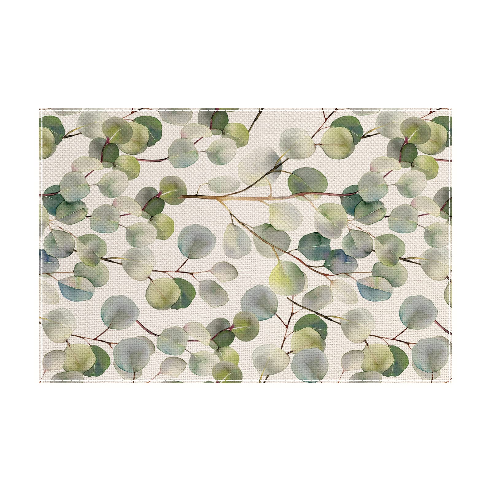 EDDERT Eucalyptus Table Runner Spring Summer Anniversary Leaf Greenery Holiday Sage Green Table Decorative Celebration Party Holiday Decor (13*72)