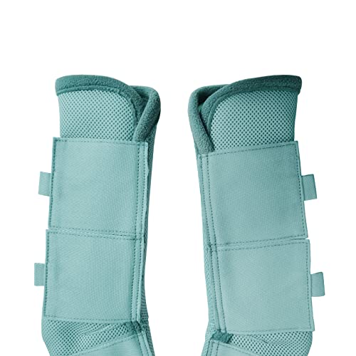 Gallopoff Fly Boots for Horses Set of 4, Breathable Comfy Mesh Horse Leggings Reduce Stomping, Hoof Stress, and Leg Fatigue SkyBlue Cob