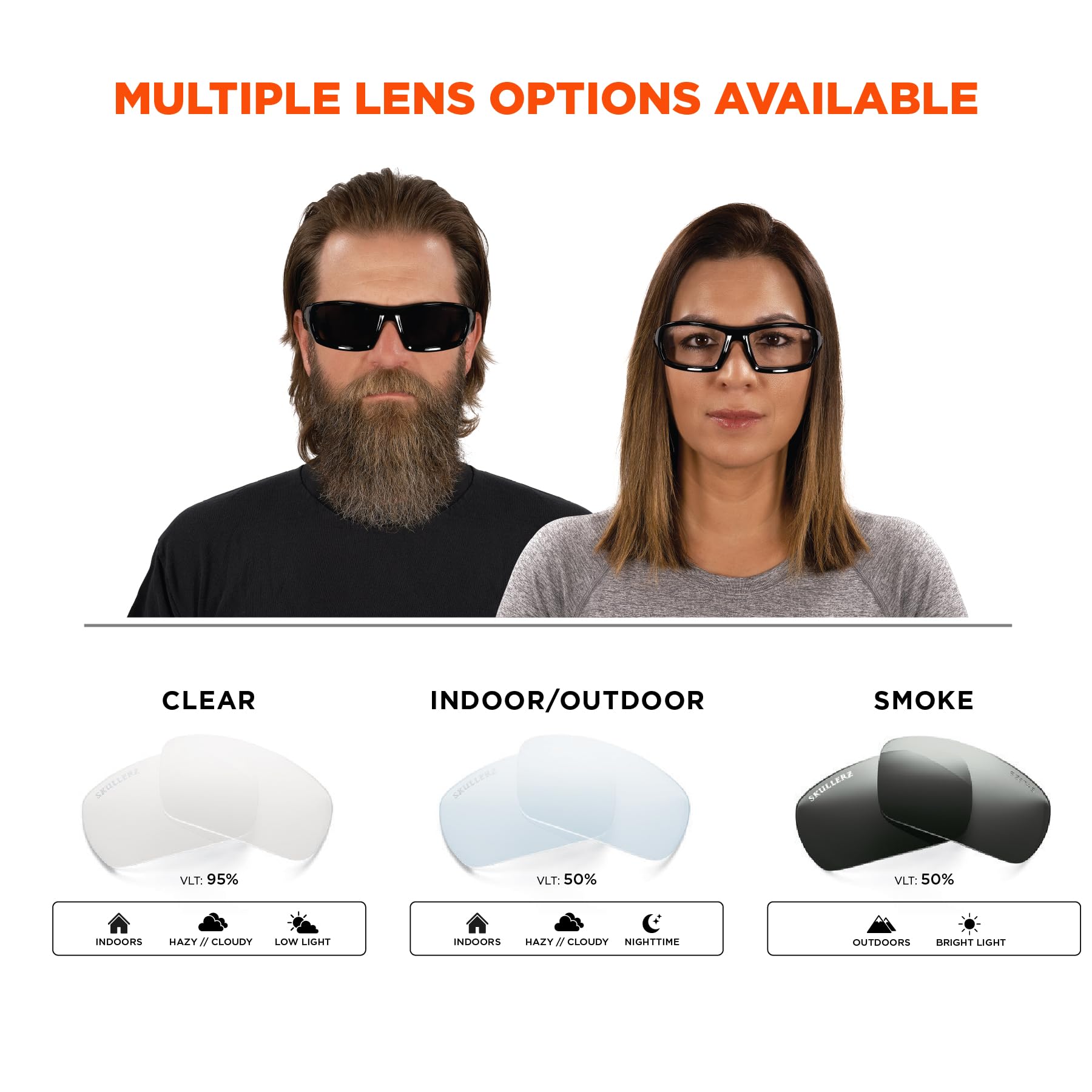 Ergodyne Skullerz Odin Anti-Fog Safety Glasses - Black Frame, Clear Lens