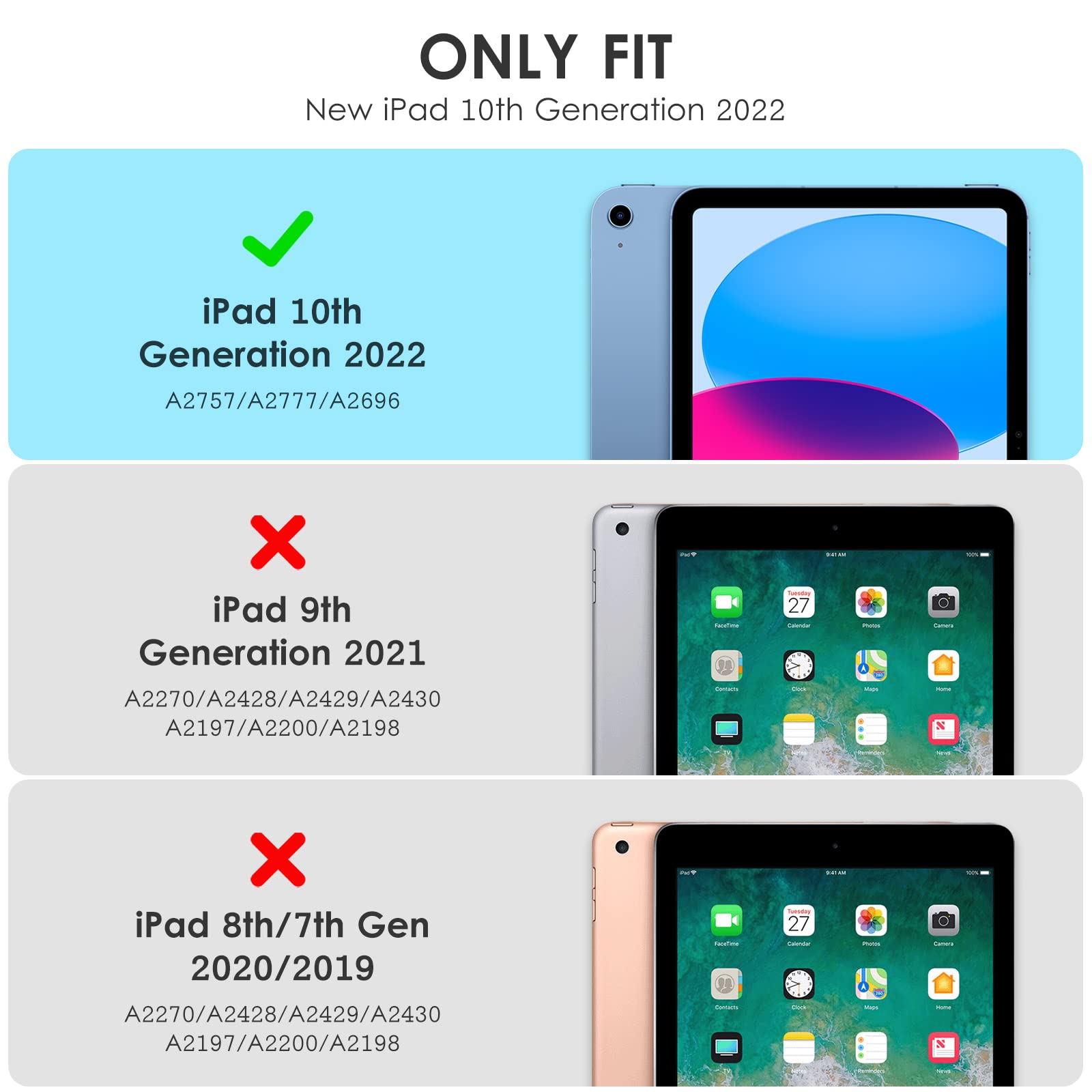 DTTO Folio Case for iPad 10th Generation - [Built-in Pencil Holder] Premium Vegan Leather Stand Folding Cover for iPad 10.9 Inch 2022, Auto Wake/Sleep, Brown