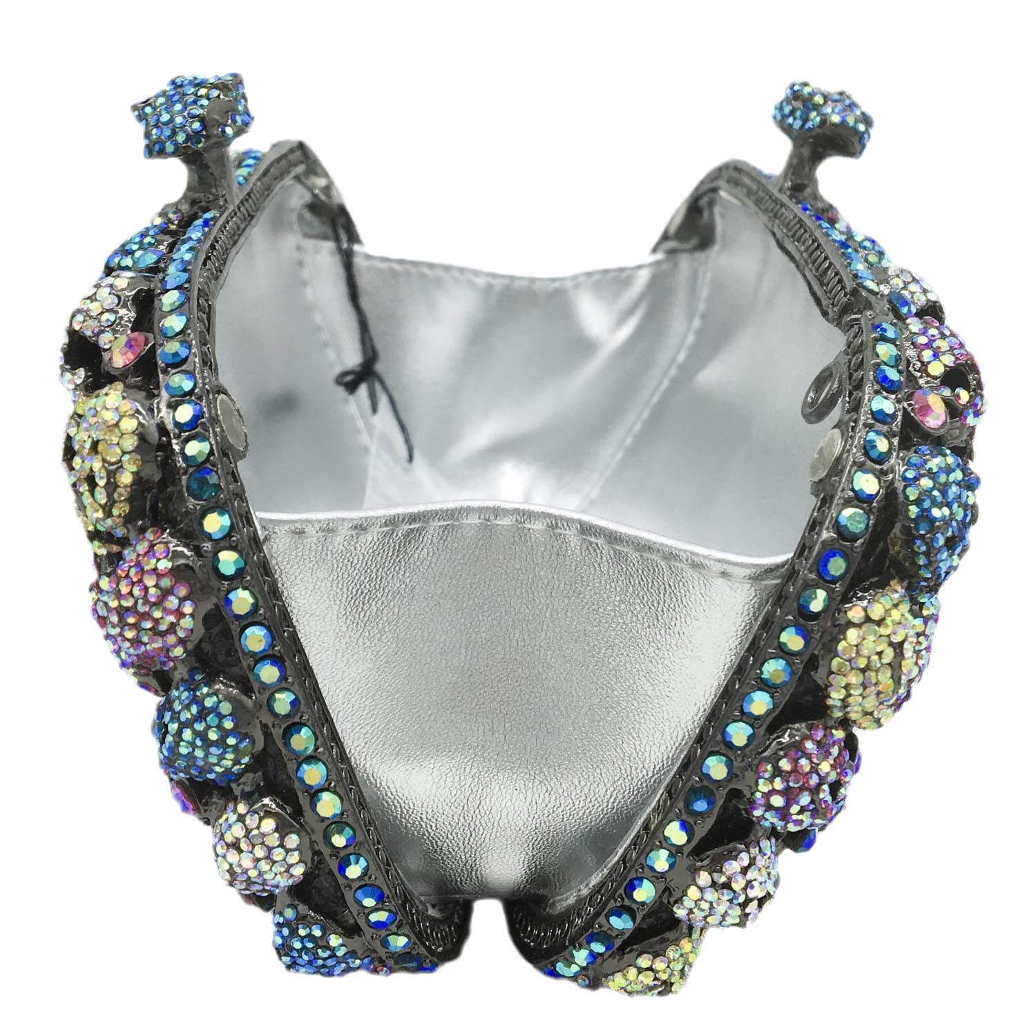 DJBM Glitter Skulls Rhinestone Purse Women's Clutch Handbags Crystal Evening Bags Diamond Evening Clutches for Party Prom, Red