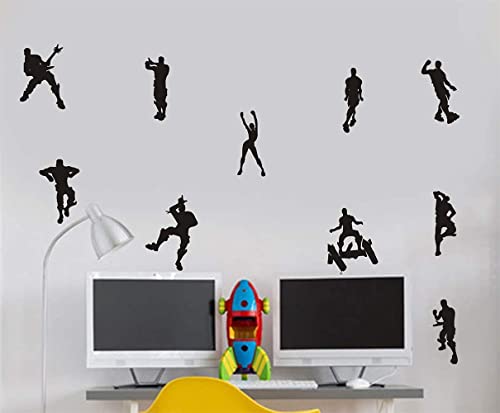 LHKSER Game Wall Decal Wall Sticker Poster Floss Dancing Decal Nursery Boys Room Wall Vinyl Decal Game Stickers (Black++)