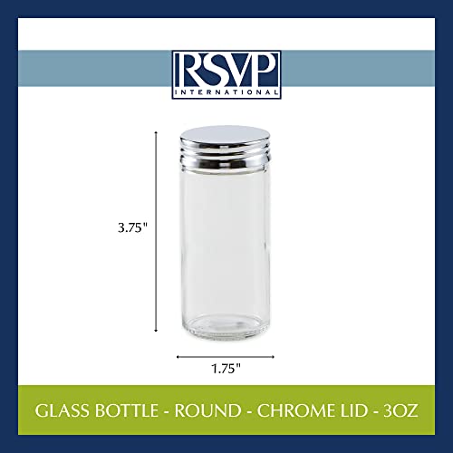 Shoes for Crews RSVP International Kitchen Storage Collection Glass Spice Jars, Round, 3-Ounce