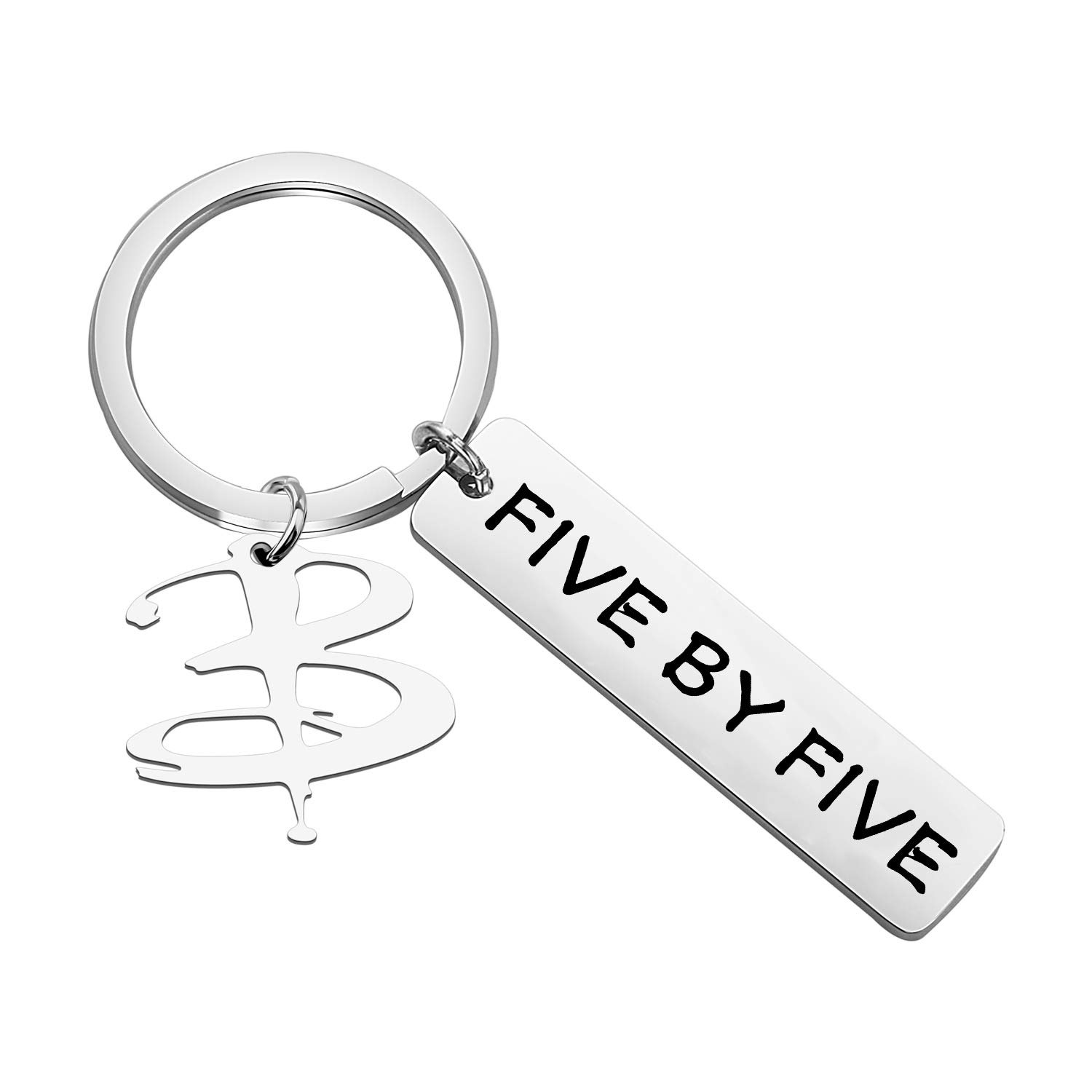 Buffy Vampire Slayer Inspired Gift Five by Five Keychain 90's Television Gifts (Five by Five Keychain)