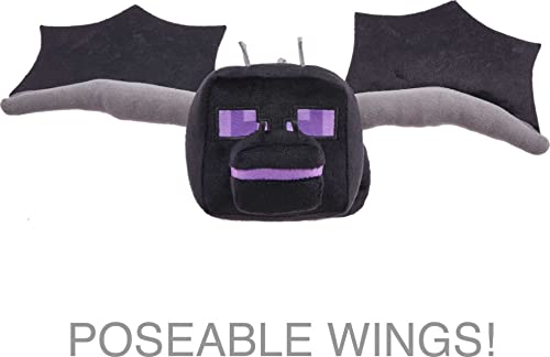 Mattel Minecraft Ender Dragon Plush Toy with Lights & Sounds, 12-Inch Soft Doll with Posable Wings, Video Game Character