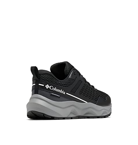 Columbia Women's Plateau Waterproof Hiking Shoe, Black/White, 5.5 Wide