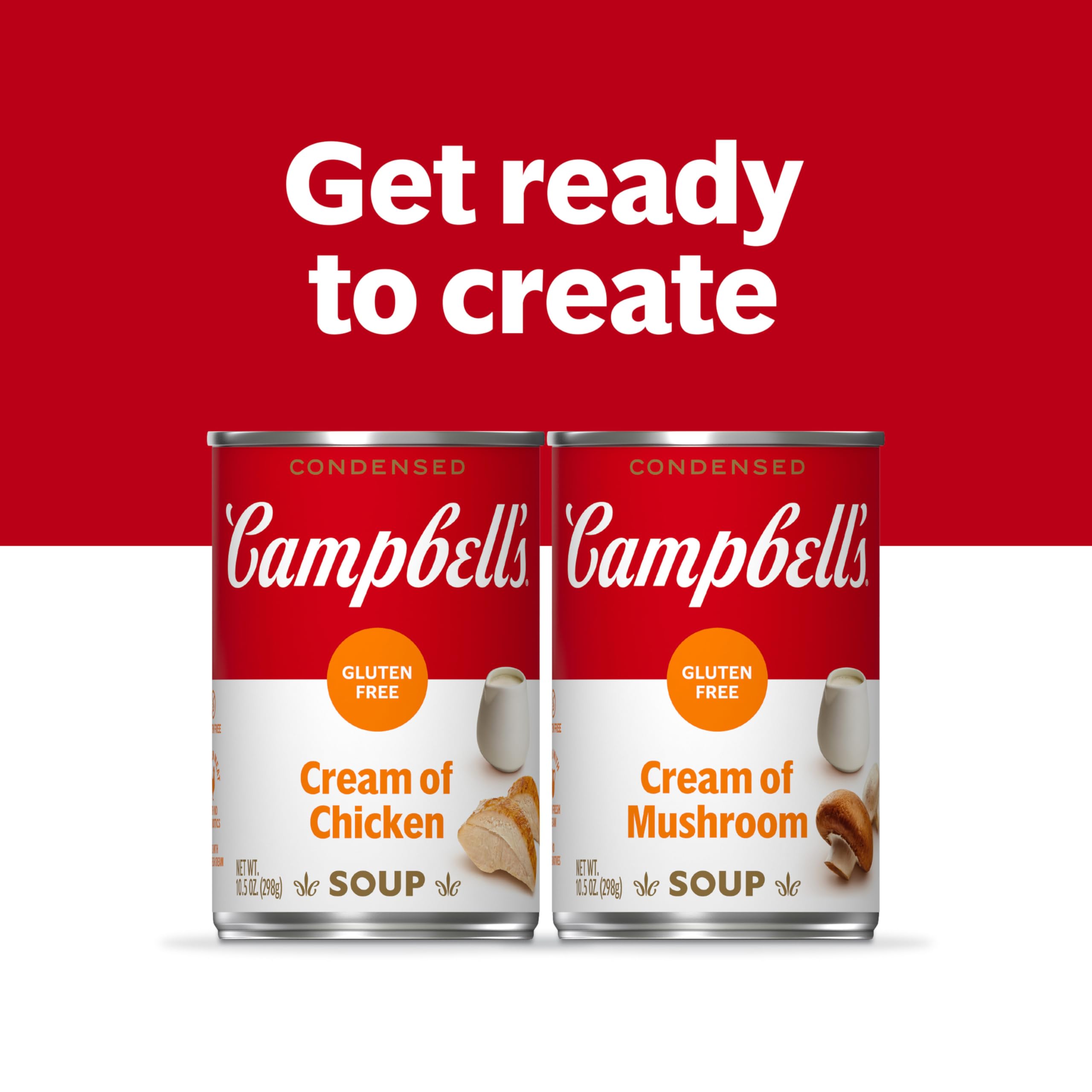 Campbell's Condensed Gluten Free Cream of Mushroom Soup, 10.5 oz Can