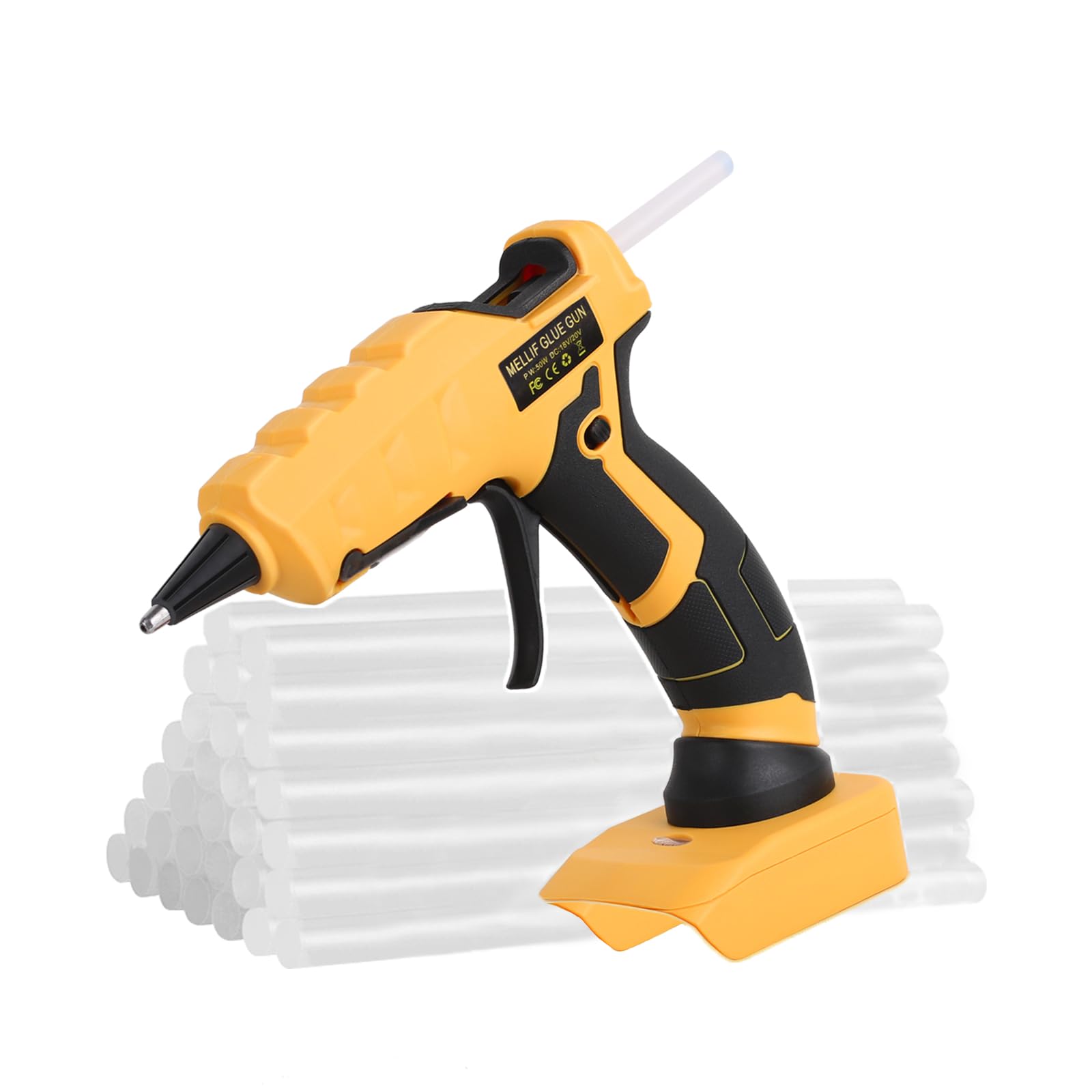 Cordless Hot Glue Gun for 20V Max Lithium Battery (Battery NOT Included) for Arts & Craft DIY & Decoration with 30PCS 0.27" Glue Sticks