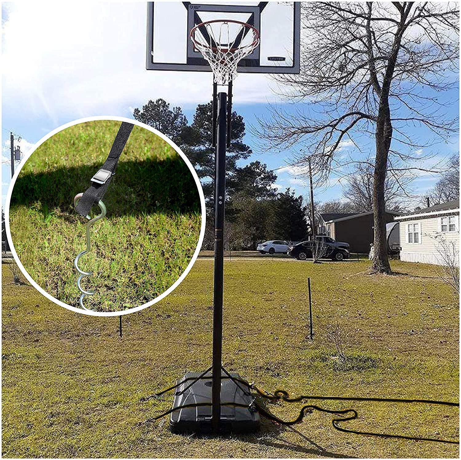 Bounce Master Heavy Duty Spiral Trampoline Anchors Stakes - Galvanized Giving a Greater Span of Anchorage - Wind Stakes - Strong Ground Trampoline Anchor Kit