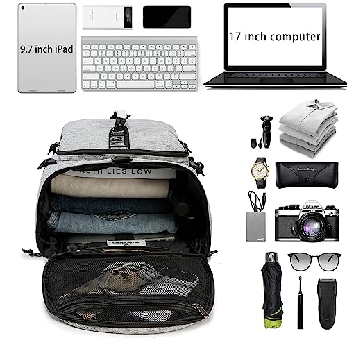 FUNYAGO Gym Duffle Bag Waterproof black Laptop Backpack Suitable for Hiking, Fishing, Travel 40L Large Capacity Trendy Cool Lightweight Backpack for Men and Women