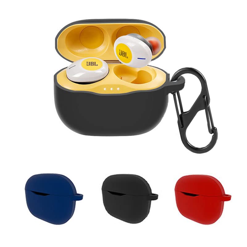 LiZHi Case for JBL Tune 125TWS/120TWS, Soft Silicone Skin Cover Anti-Scratch Protective Case with Keychain for JBL Tune 125TWS/120TWS True Wireless Headphone,Black
