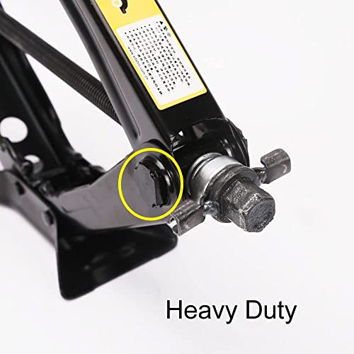 LEADBRAND Scissor Jack 1.5 Tons(3,307 lbs) Capacity Ratchet Handle Saving Strength Design