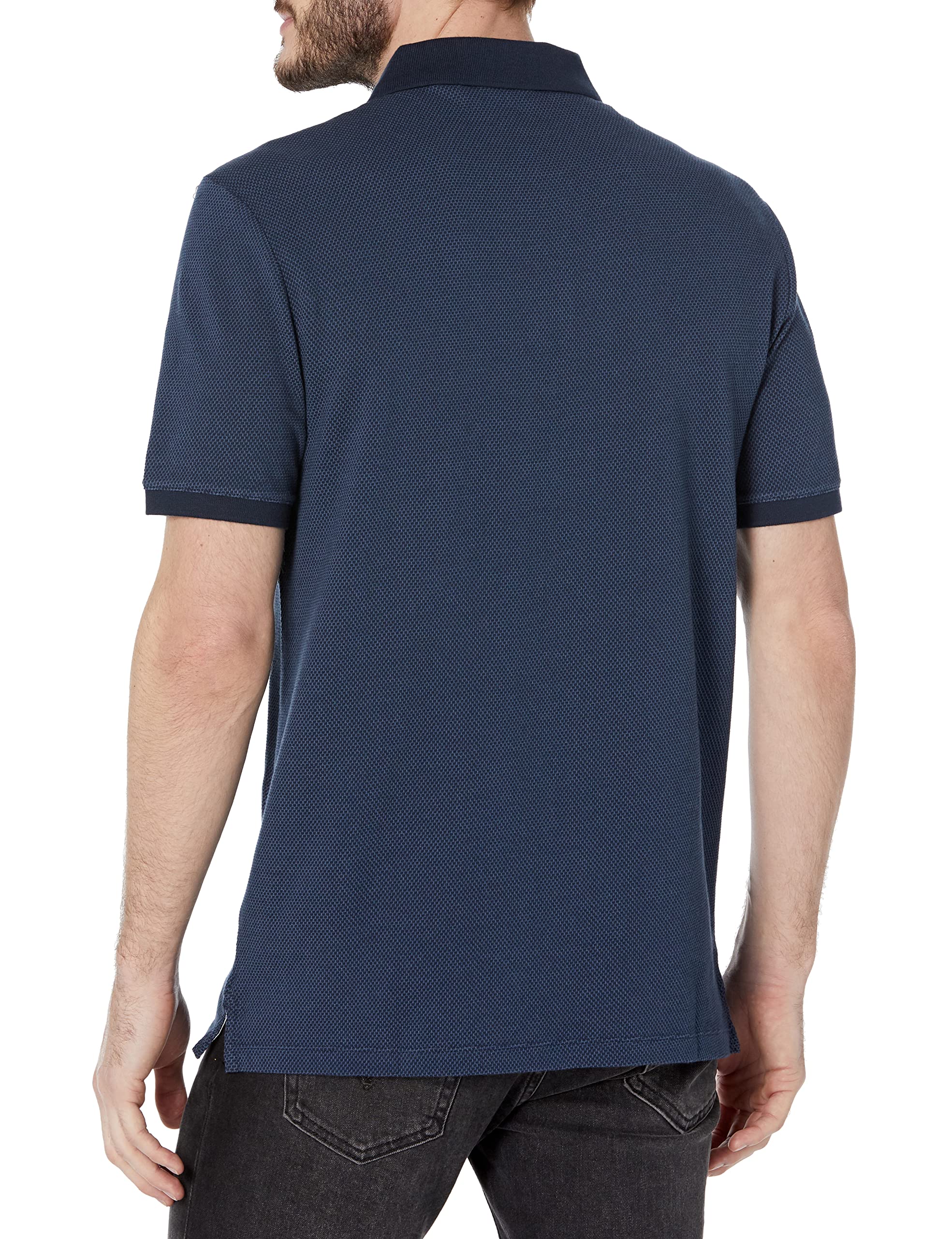 Calvin Klein Men's Jacquard Refined Polo, DARK SAPPHIRE