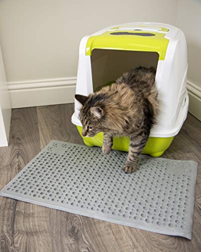 Petlinks Purr-fect Paws Multipurpose Cat Litter Mat - Gray, Medium
