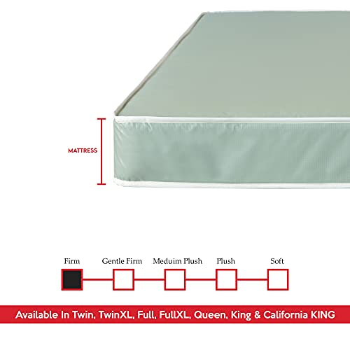 Mattress Comfort, 8-Inch Firm Double Sided Tight top Waterproof Vinyl Innerspring Mattress, Twin XL