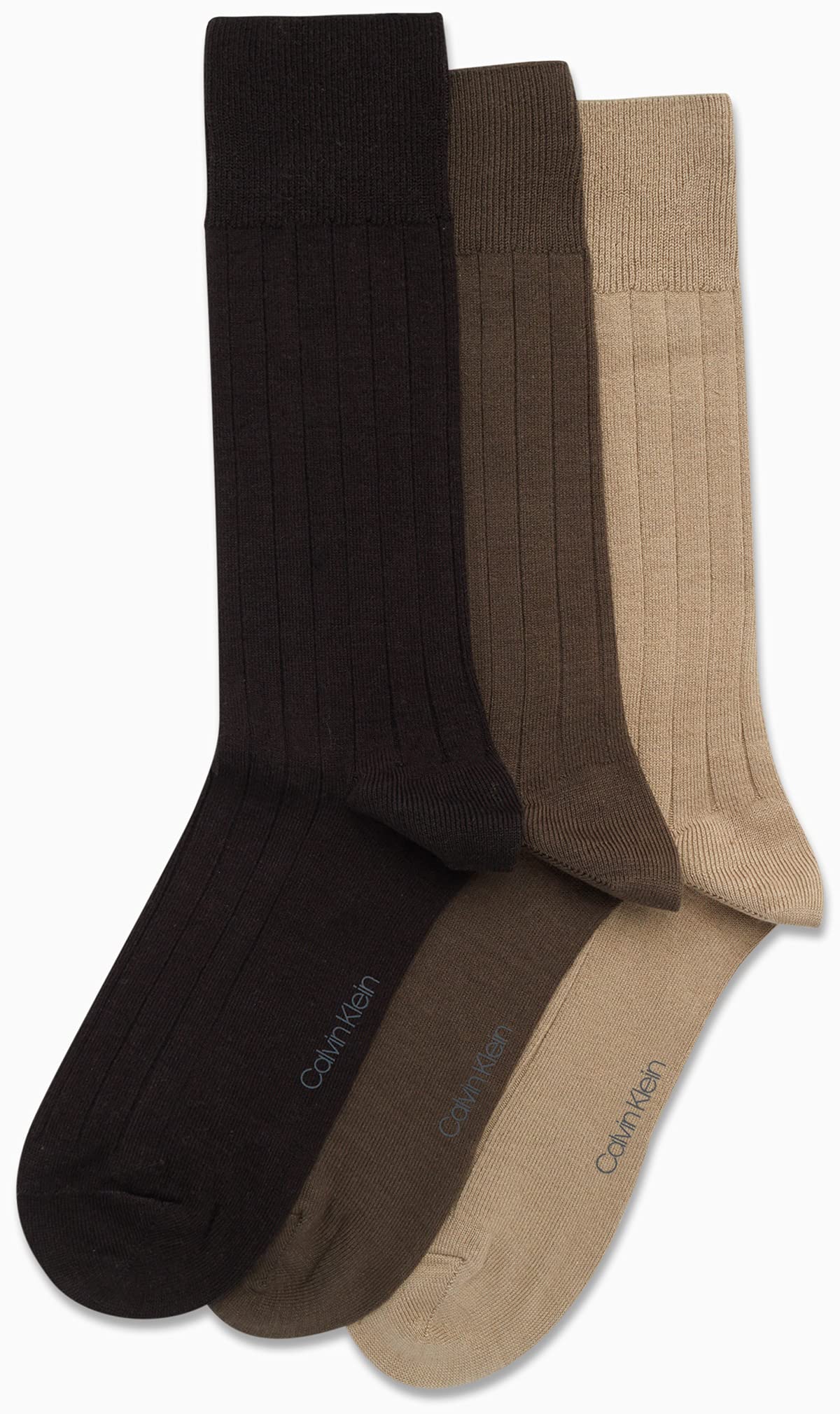 Calvin Klein Men's Dress Socks - 3 Pack Patterned Crew Socks, Size 7-12, Navy Assorted