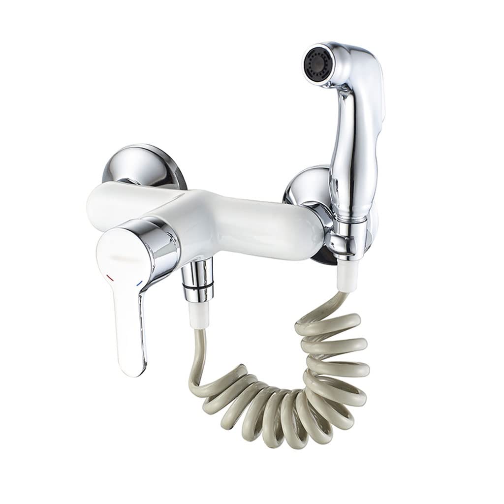 DFHBFG Bidets Faucet White Toilet Cleaner Set Shower Spray Bidet Sprayer Faucets Wall Mounted