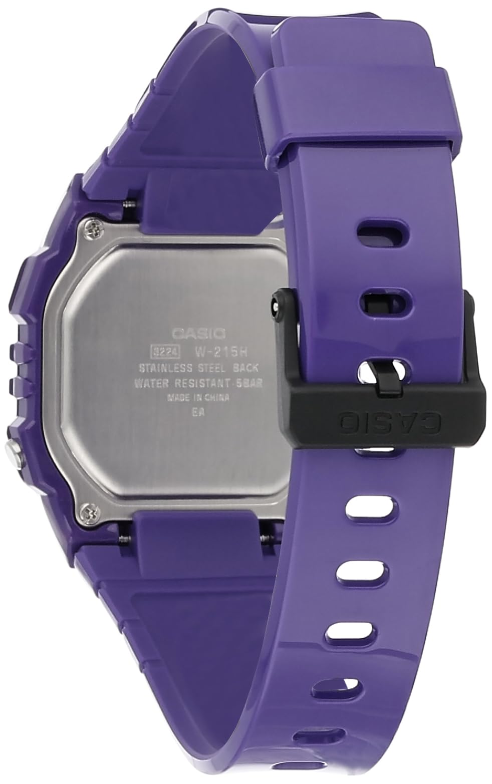 Casio W-215H-6 Men's Digital Quartz Watch with Resin Strap, Purple/Grey, Bracelet