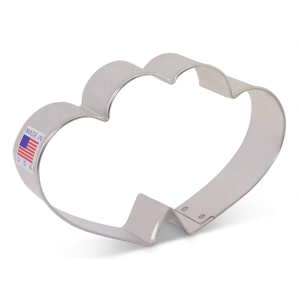 Double Heart Valentine's Cookie Cutter, 4.75" Made in USA by Ann Clark