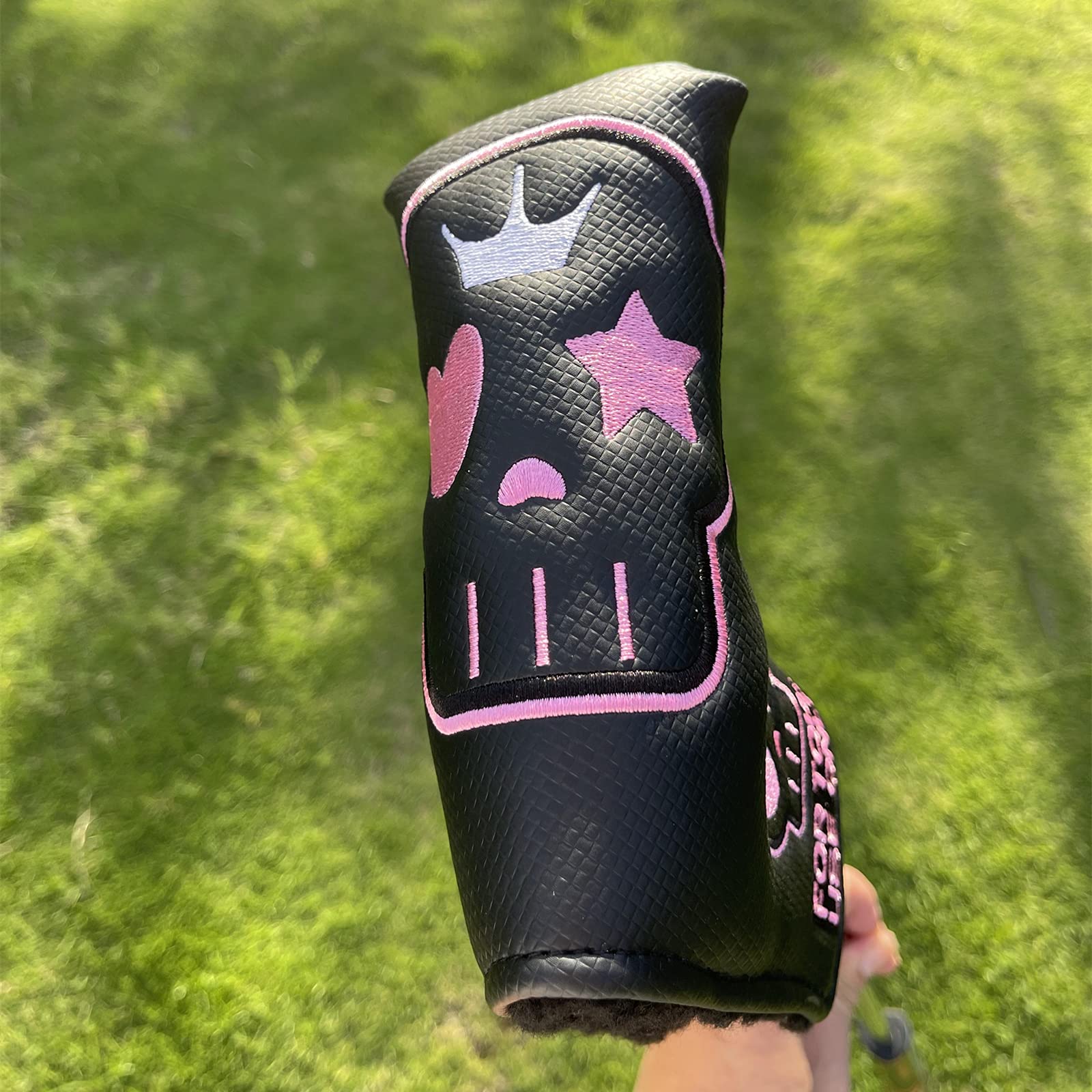CALONG Golf Putter Blade Head Cover Black/Pink Skull Golf Clubs Cover for Scotty Cameron Ping Odyssey Taylormade