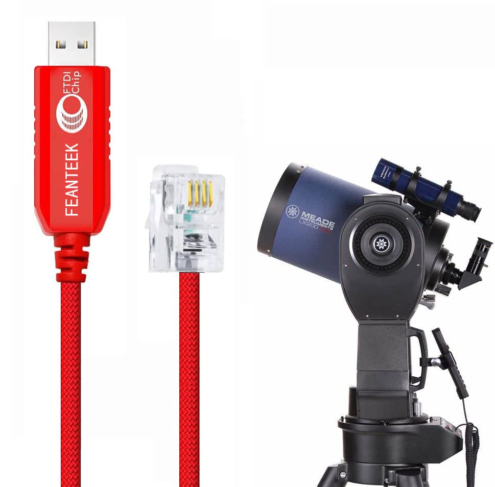 Feanteek USB to RJ12 Cable for Meade #507 Cable LX200 & LX-ACF Models Meade LX600 Telescopes Upgrade Control Console Cable(1.8M)