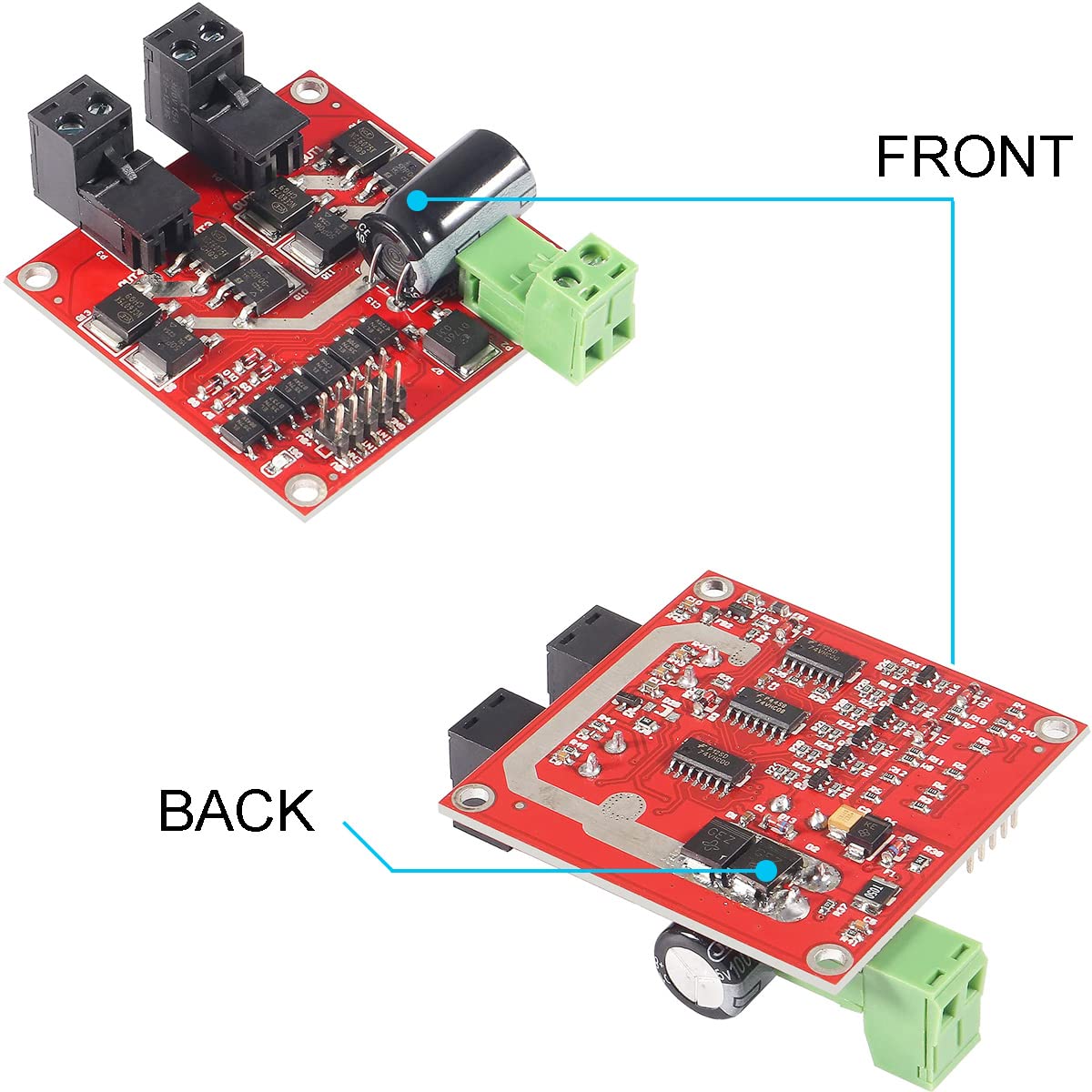 DKARDU L298 Dual H Bridge Motor Speed Controller DC Motor Driver DC 6.5V-27V 7A PWM Motor Regulator Board 12V 24V 160W with Optocoupler Isolation,with Dupont Cable