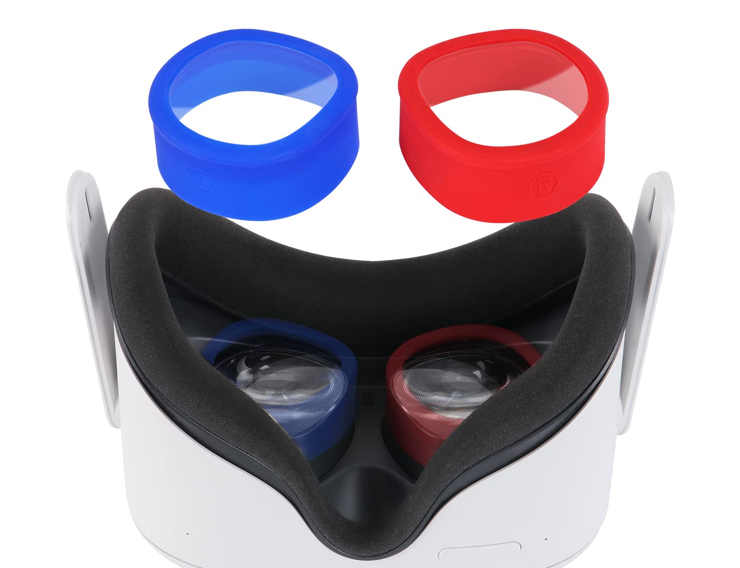 Customized Myopia Lens Insert Compatible with Meta/Oculus Quest 2, Blue Light Blocking Lens with Silicone Protective Cover, Easy to Install & Remove, Anti-Fog Anti-Glare(Two Lenses, SPH:-6.00)