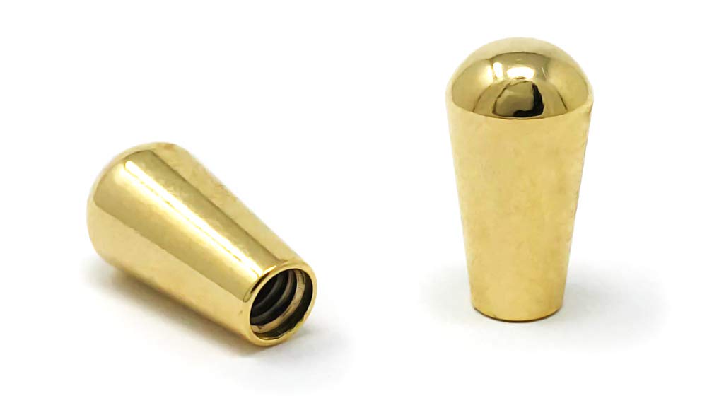 Vintage Forge Gold Metal Toggle Switch Tip Caps Compatible with Gibson USA Les Paul Electric Guitar (2-Pack) LPST-GLD