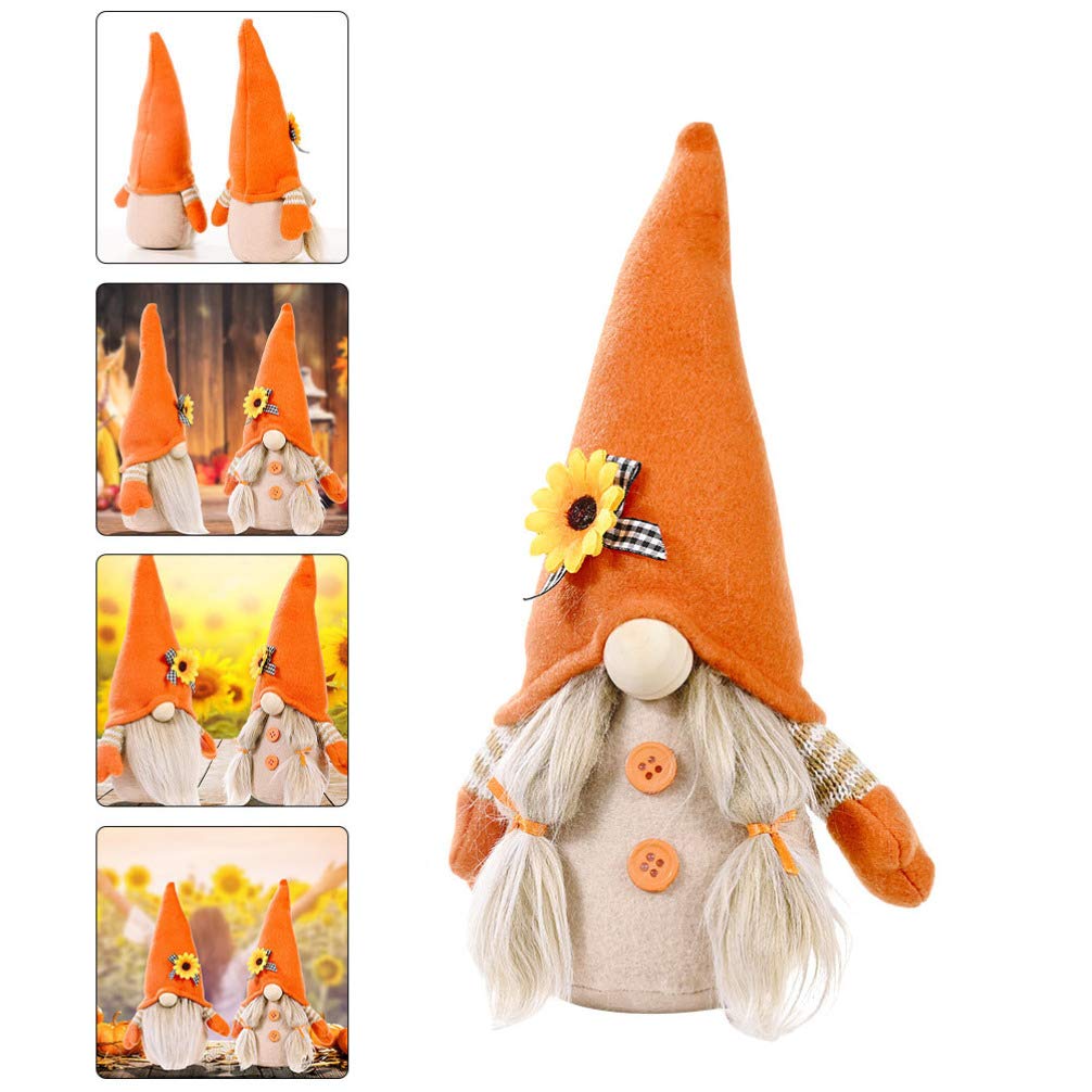 Sunflower Garden Gnome Spring Summer Plush Dwarf Decorations Scandinavian Tomte Swedish Doll Tiered Tray Ornaments for Home Decor Girl