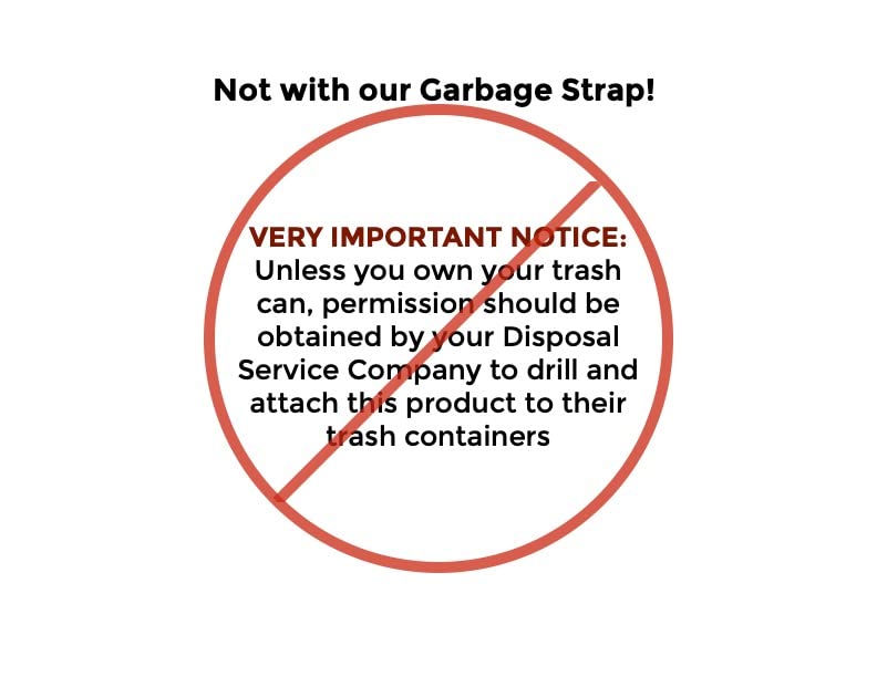 Garbage Commander Garbage Strap, Adjustable Garbage Can Security Strap, Heavy Duty Material, Black