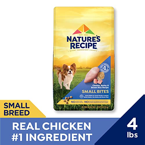 Nature′s Recipe Small Bites Chicken, Barley & Brown Rice Recipe Dry Dog Food, 4 lb. Bag