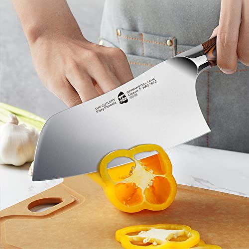 TUO Cleaver Knife, Chinese Chef Knife Stainless Steel 7 inch Vegetable Meat Cleaver with Pakkawood Handle, Heavy Duty Blade for Home Kitchen