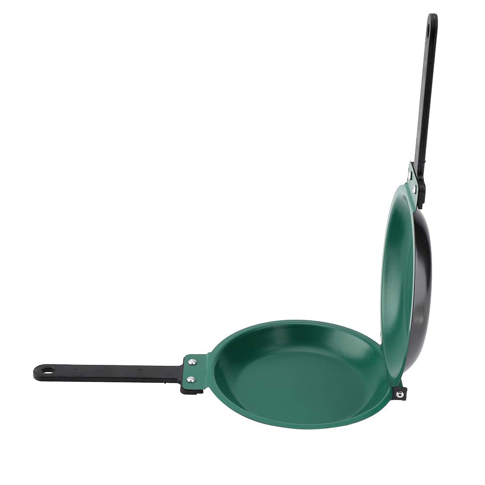 Double Sided Frying Pan, Non Stick Flip Folding Frying Pan Double Sided Ceramic Coated Frying Pan Non Stick Pan Heat Evenly On Both Sides for Pancakes Toasts Omelettes