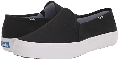Keds Women's Double Decker Sneaker, Black Canvas, 7