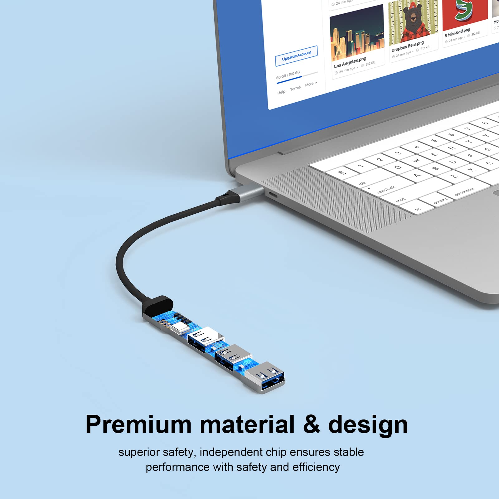 Lightning to USB Hub [Apple MFi Certified] 4-in-1 USB OTG Hub with 3 USB 3.0 Port and Fast Charging Port for iPhone/iPad Compatible with USB Microphones/USB Flash Drive/Keyboard/Mouse/USB Sound Card