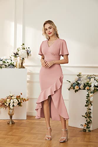 GRACE KARIN Wedding Guest Dresses for Women Summer Spring Dresses for Women 2023 Pink L