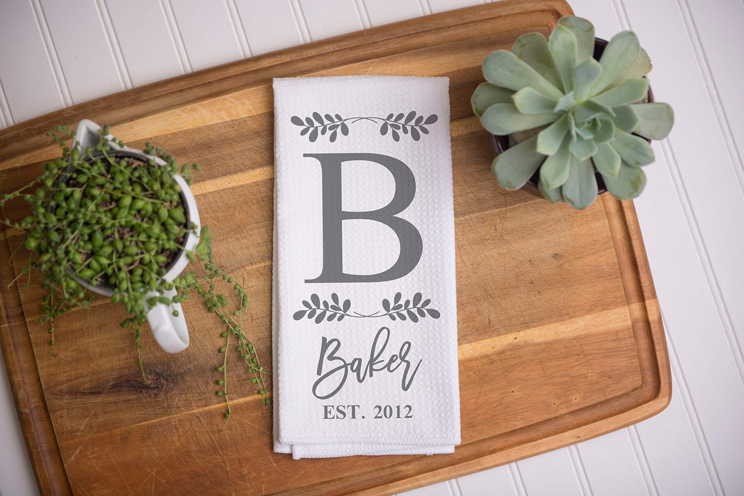 CANARY ROAD Custom Waffle Weave Dish Towel | Personalized Kitchen Towel | Housewarming Gift | Wedding Gift | Personalized Dish Towel | Housewarming Gift | Stocking Stuffer