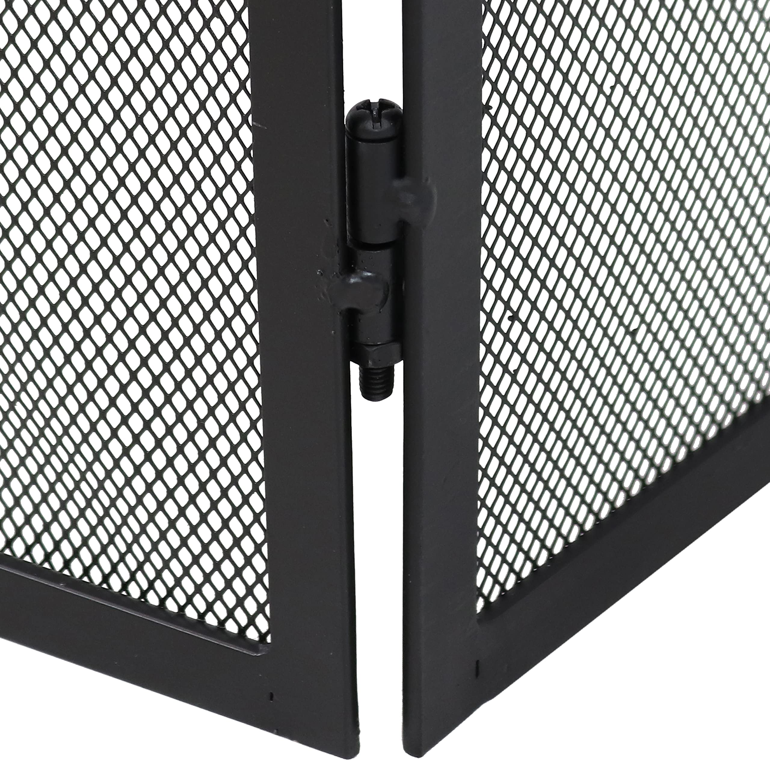 Sunnydaze Elegant Scrolling Design Steel 3-Panel Fireplace Screen with Black Powder-Coated Finish