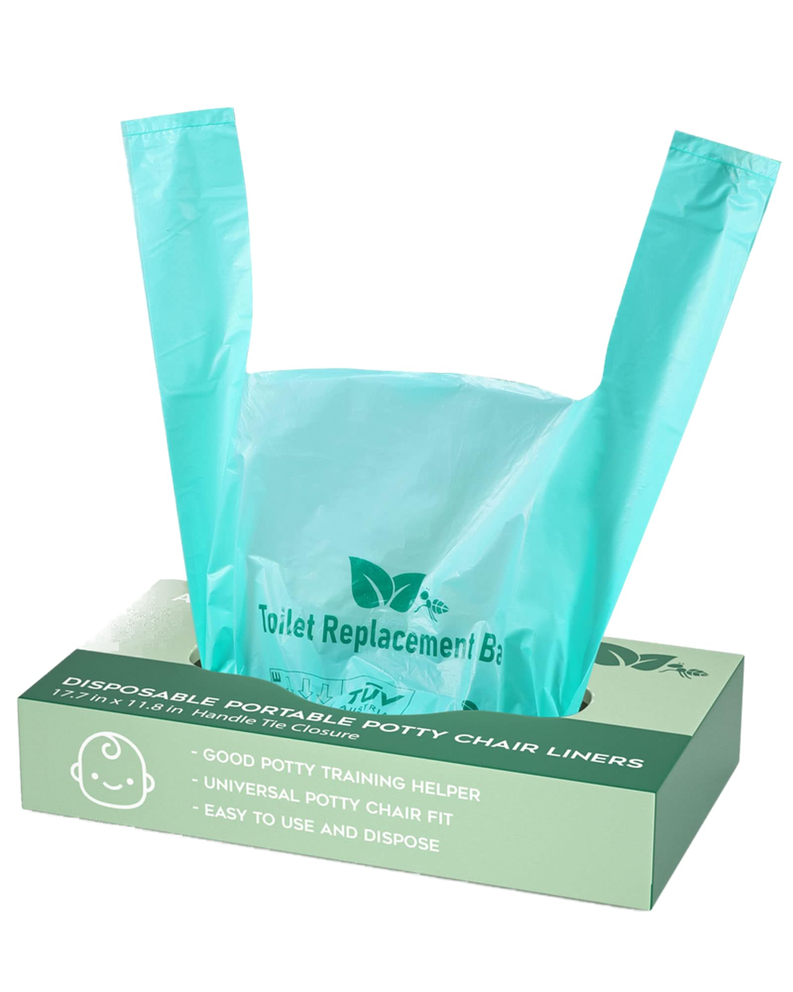 Compostable Disposable Potty Liners for Toddlers,AYOTEE 2 Gallon 100 Counts Compost Portable Potty Bags Potty Training Bags, Compatible Bedside Commode Liners Potty Chair Liners, Toilet Bags for Kids