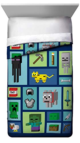 Minecraft Good Day Twin/Full Cooling Comforter - Super Soft Kids Bedding Features Creeper- Fade Resistant Polyester Microfiber Fill (Official Minecraft Product)