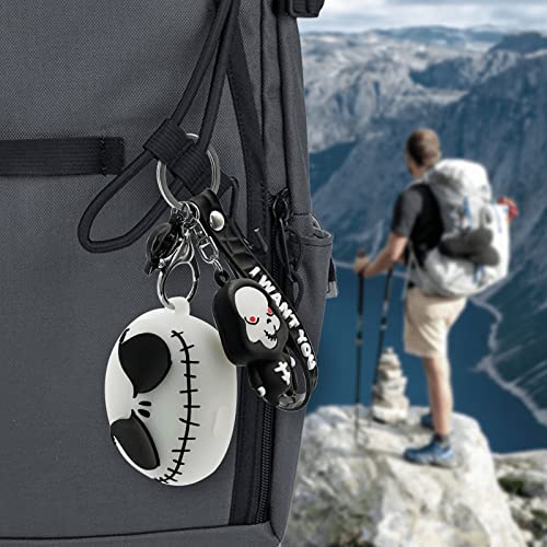 MOLOSLEEVE Compatible with Airpods Case Cover with Keychain, Halloween Luminous Skull for Airpods 2nd & 1st Generation Cases, Soft Silicone Cute Funny Anime Case for Apple Airpods 2/1