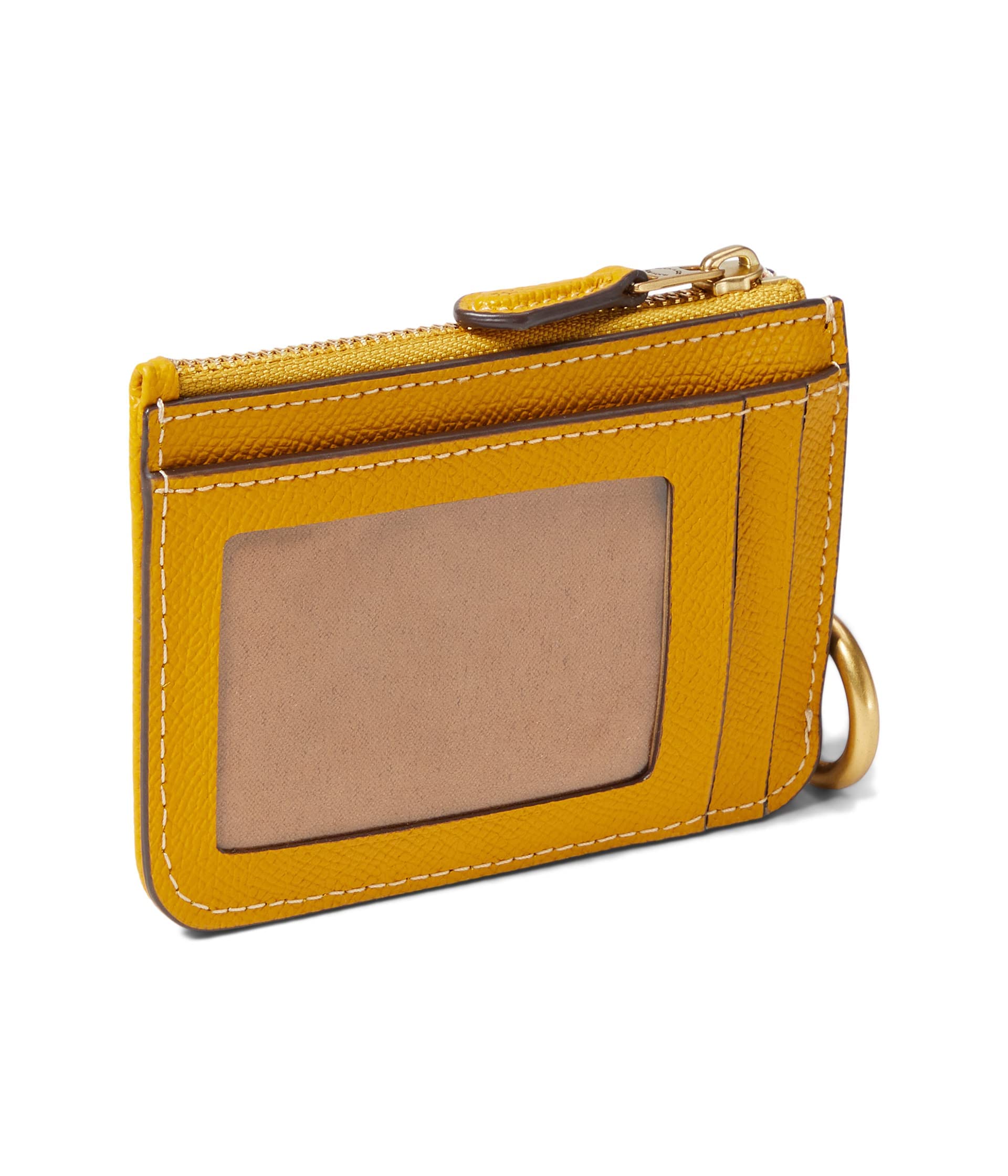 Coach Cross Grain Mini ID Skinny Yellow Gold One Size