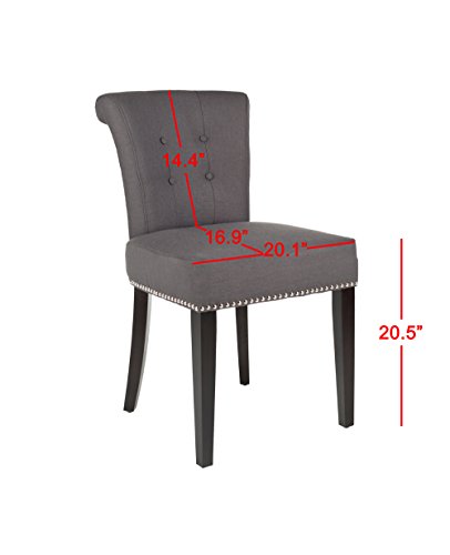 Safavieh Mercer Collection Carol Charcoal Linen Ring Dining Chair (Set of 2)
