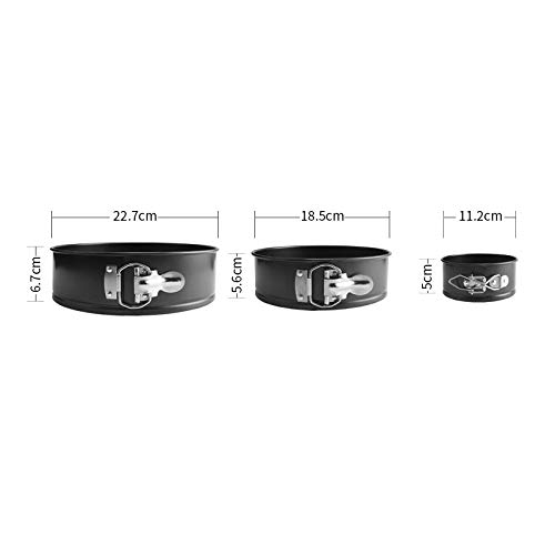 CANDeal Cake Tin Set, Quick Release Springform Cake Tin 4''/7''/9'' Round Non-Stick Cake Pan Bake Tray Tins with Loose Base (Easy-demould Spatula Included)