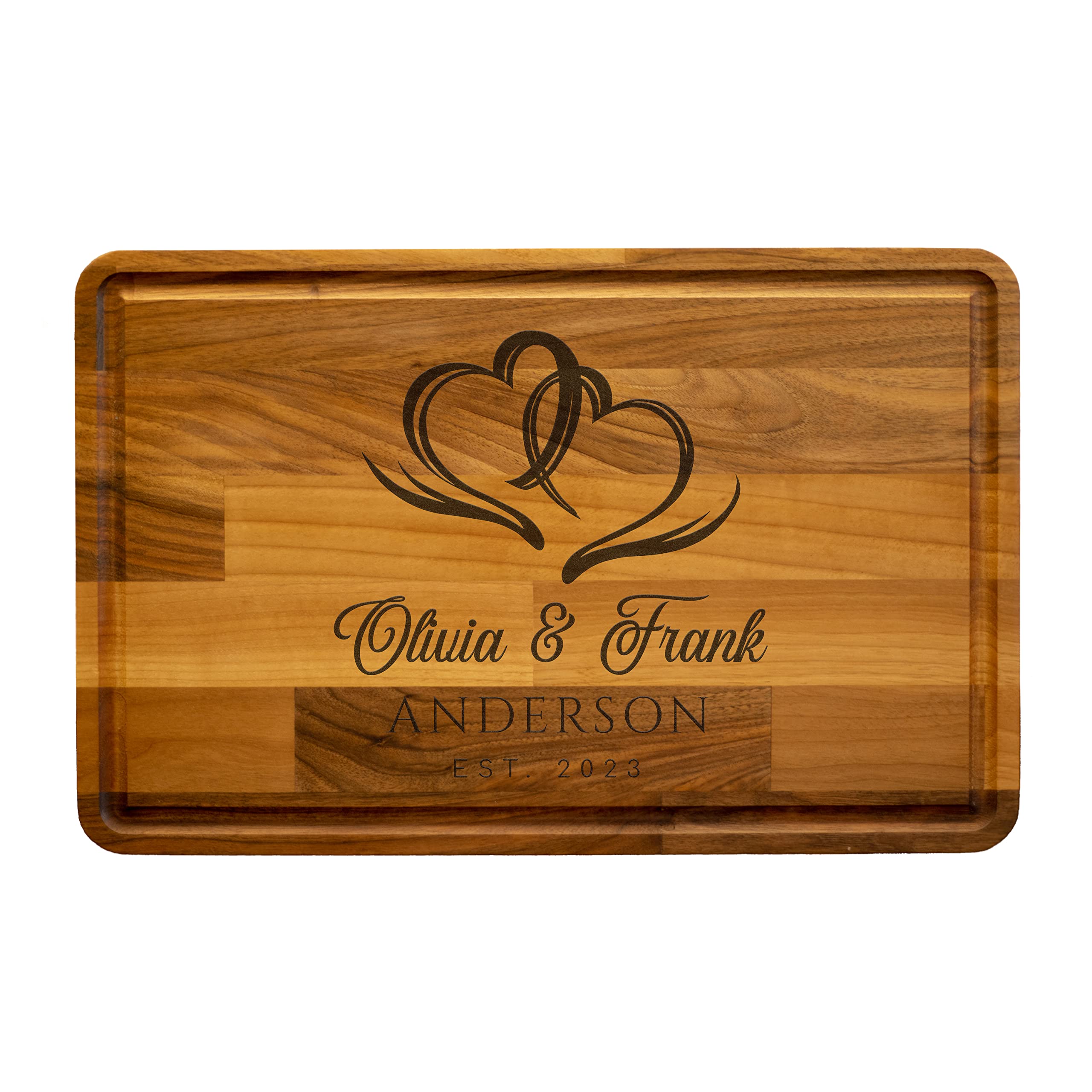 Custom Cutting Board | Personalized Cutting Board | Custom Meat Board | Couple Cutting Board | Wedding Cutting Board | Housewarming Gift | Engagement Gift for Couple (Without Handle)