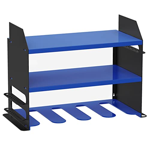 Hemacudy Drill Holder Power Tool Organizer,Drill Storage Rack Wall Mount Drill Holder Garage Tool Organizers and Storage for Garage,Workshop,Holds 4 Drills,Easy Assembly (Blue)