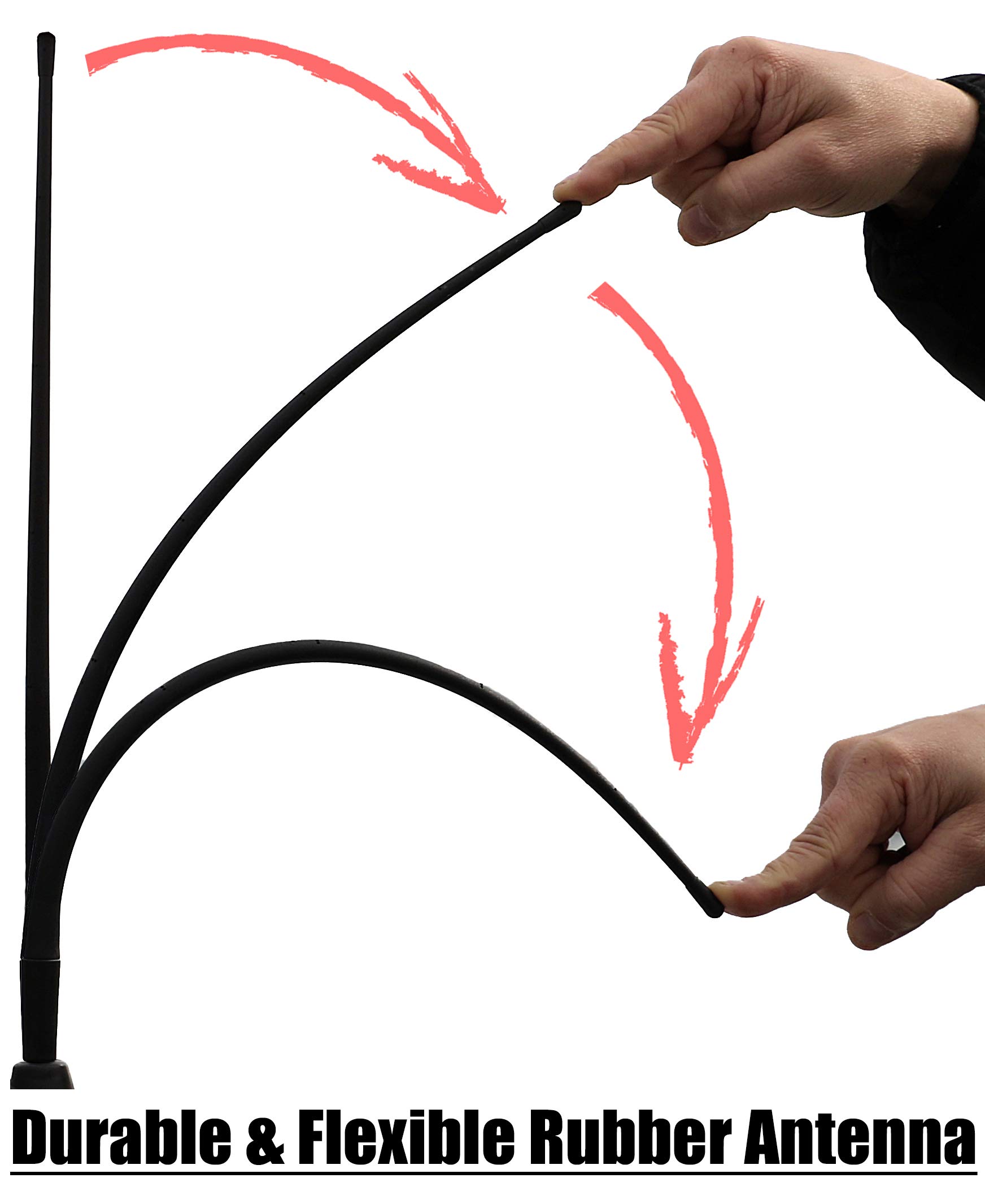 Votex Black Short Rubber 17 Inch Universal Antenna Kit - Easy Setup, Flexible & Durable Fits Cars, Trucks, SUVs